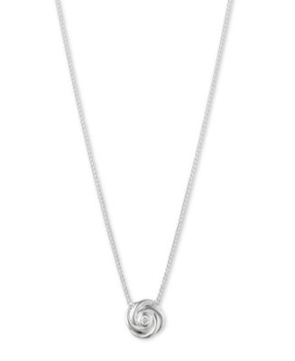 Lauren Ralph Lauren Women's Diamond Knot Pendant Necklace - Macy's