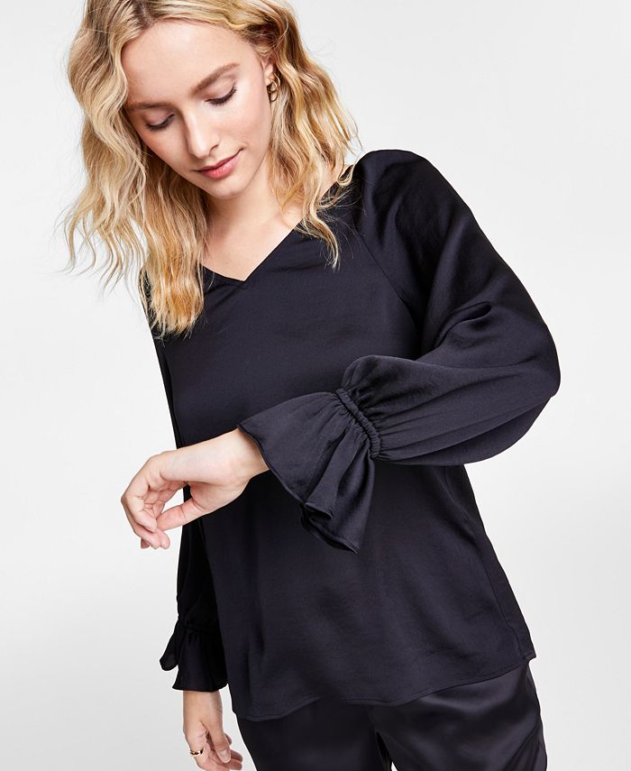 Bar III Ruffled-Cuff Top, Created for Macy's - Macy's