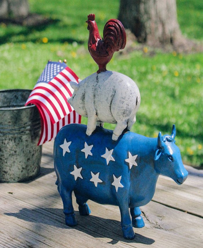 Northlight 12" Patriotic Stacked Farm Animals Outdoor Garden Statue ...