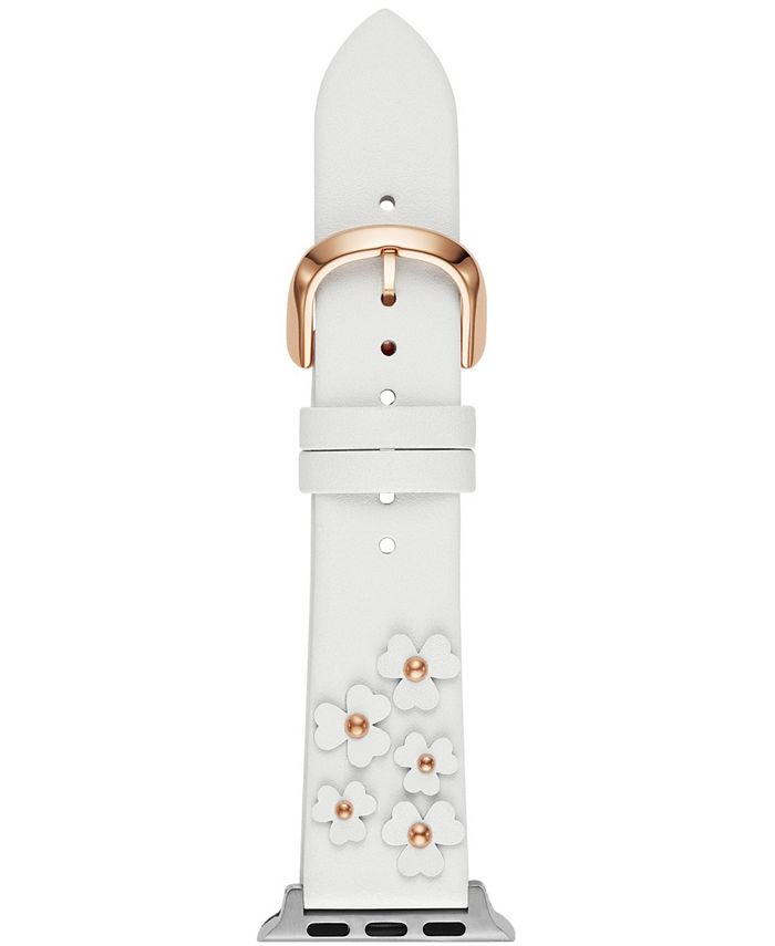 kate spade new york Women's White Leather 38/40mm Band for Apple Watch ...