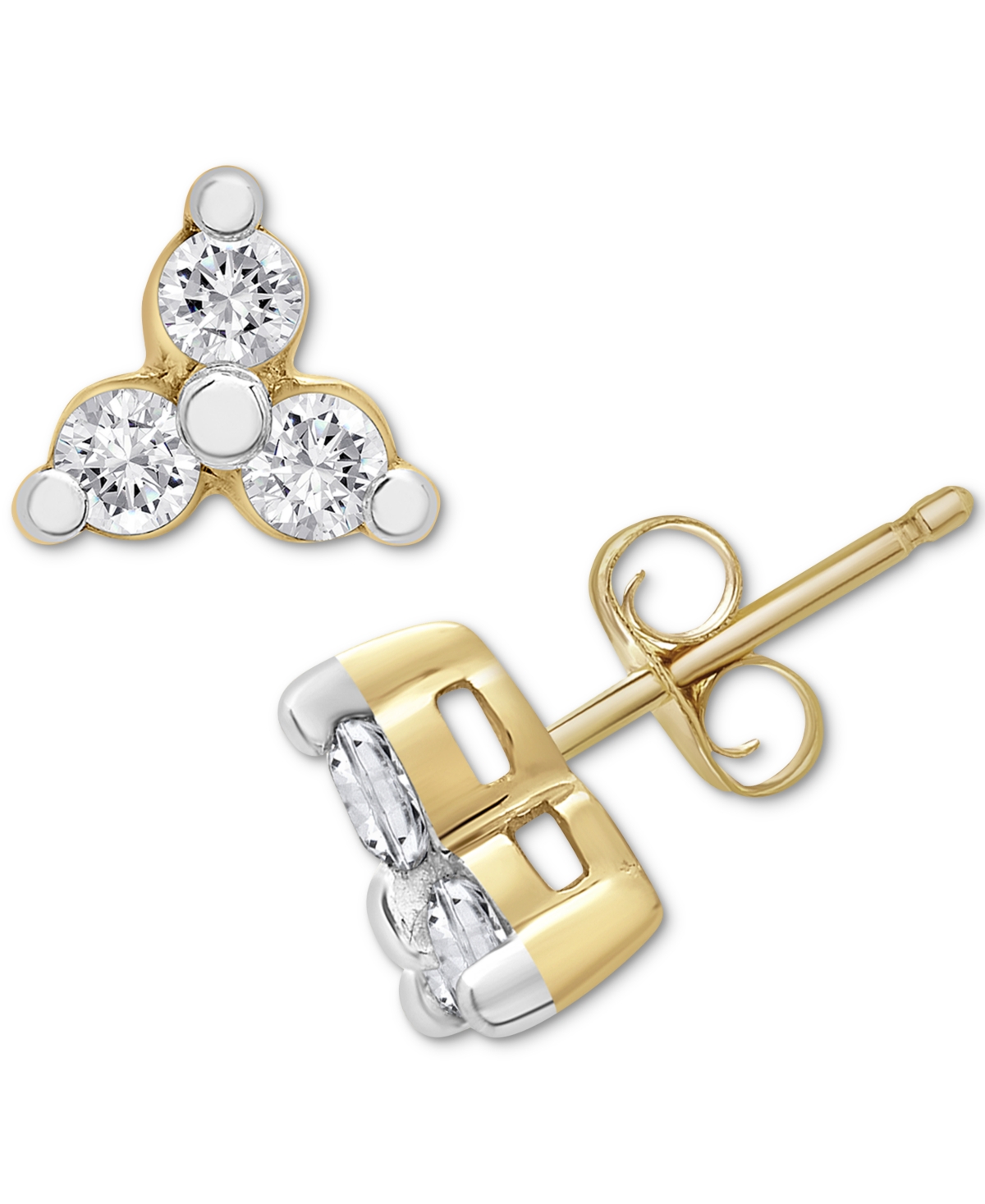 Click here for Wrapped Diamond Three-Stone Stud Earrings (1/10 ct... prices