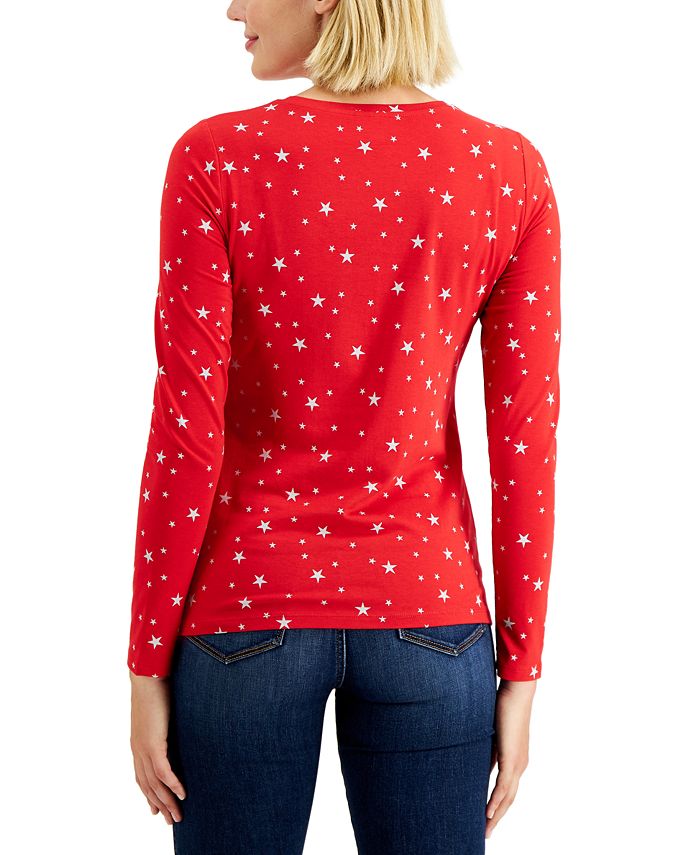 Style & Co Petite Star-Print Top, Created for Macy's - Macy's