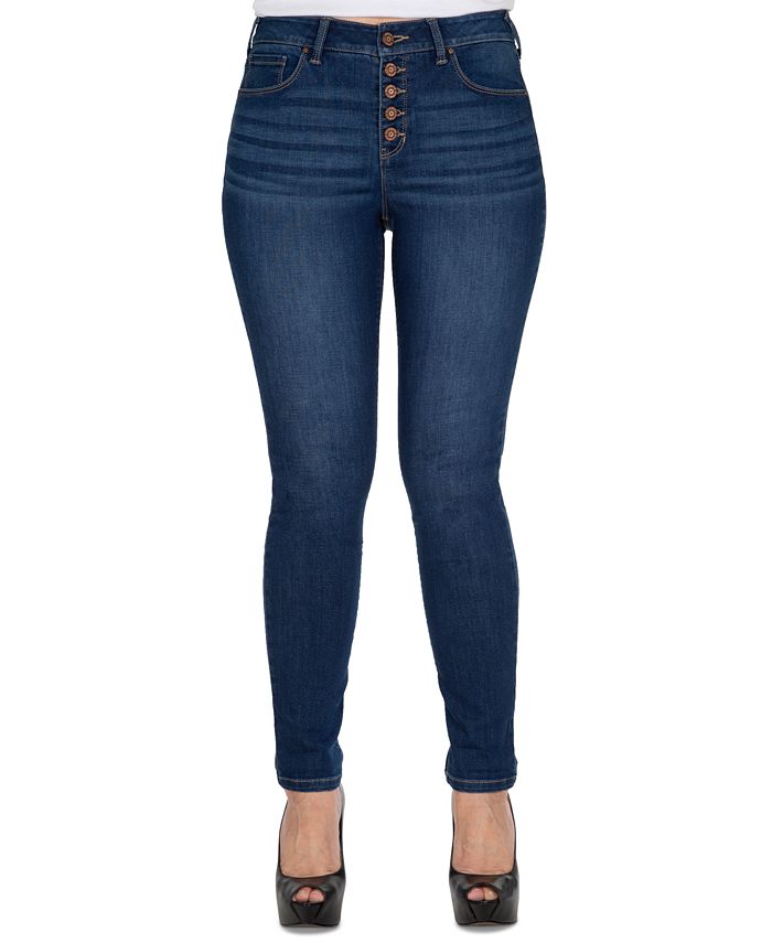 Sound/Style Juniors' Exposed-Button-Fly Skinny Jeans - Macy's