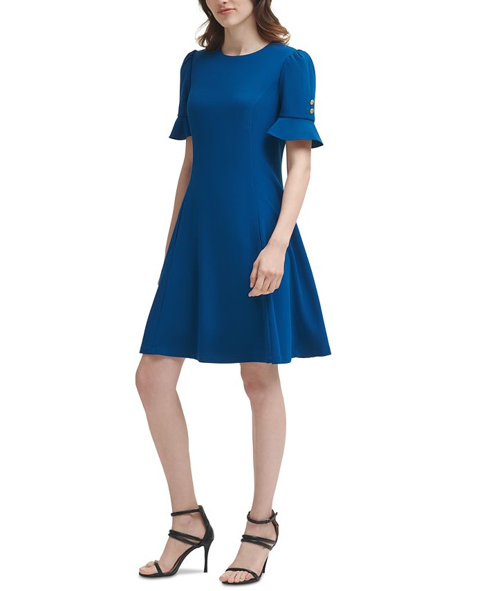 DKNY Flounce Fit & Flare Dress & Reviews - Dresses - Women - Macy's