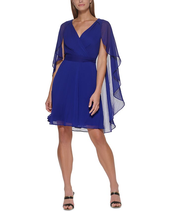 DKNY Chiffon Cape-Back Dress - Macy's