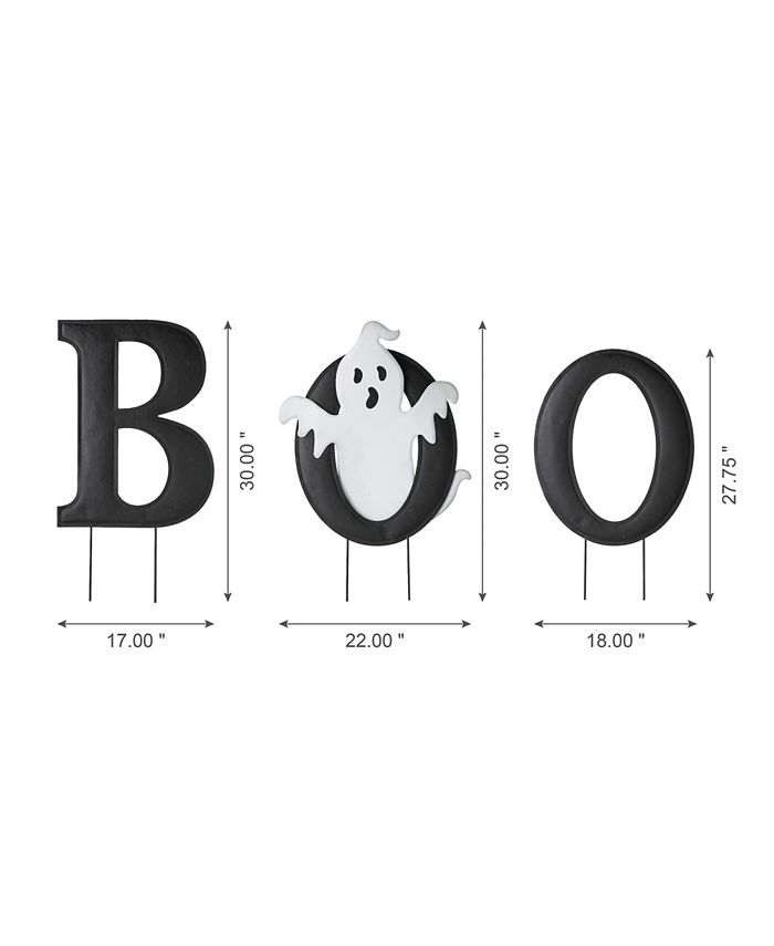 Glitzhome 30" H Halloween Metal Ghost BOO Yard Stake or Hanging Decor ...