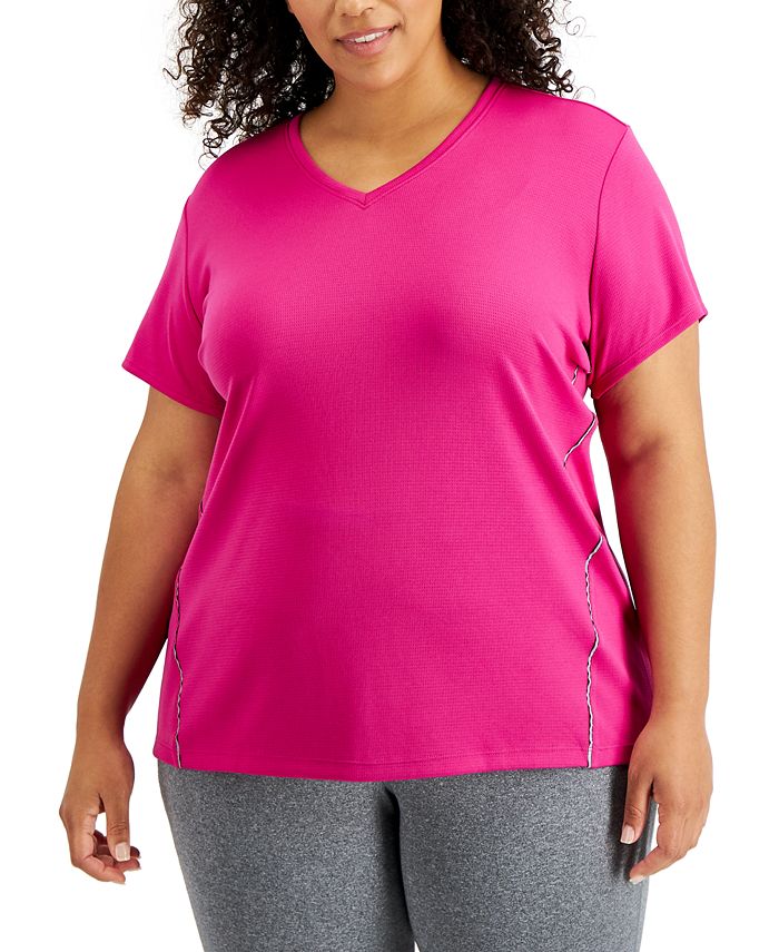 Id Ideology Plus Size Active Reflective V Neck T Shirt Created For
