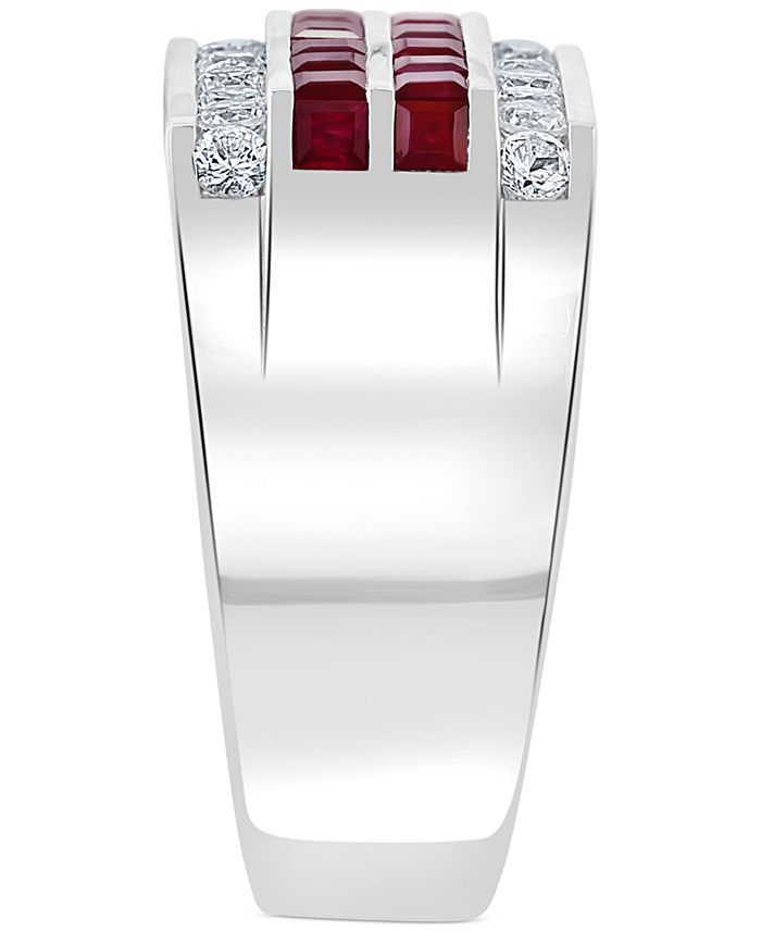 EFFY Collection EFFY® Men's Ruby (1 ct. t.w.) & White Sapphire (1-1/4 ...