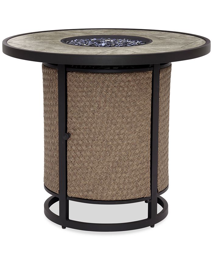 Agio CLOSEOUT! Ellery Outdoor 5-Pc. Chat Set (1 Fire Pit & 4 Stools ...