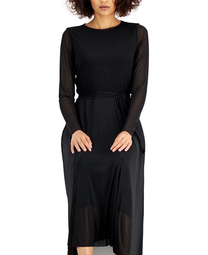 Anne Klein Mesh Fit And Flare Dress Macys