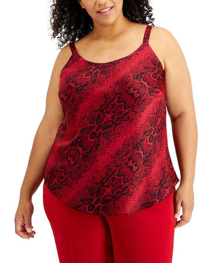 Bar III Plus Size Snake Print Camisole, Created for Macy's - Macy's