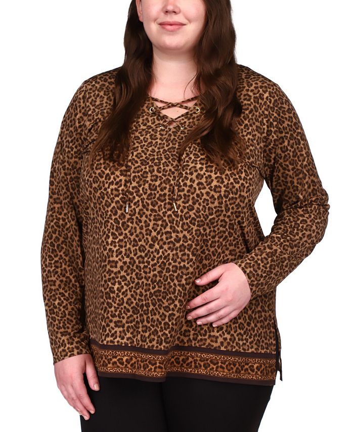 Michael Kors Plus Size Animal-Print Top - Macy's