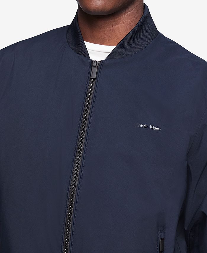 Calvin Klein Men's Logo-Print Matte Bomber Jacket - Macy's