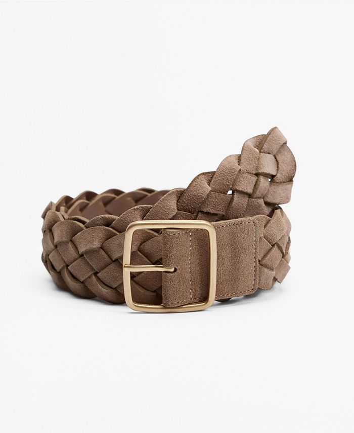 MANGO Women's Braided Leather Belt - Macy's