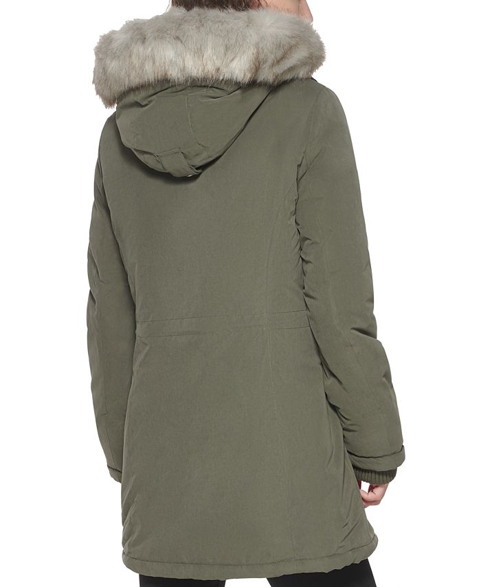 DKNY Women's Faux-Fur-Trim Hooded Parka Coat, Created for Macy's & Reviews - Coats & Jackets ...