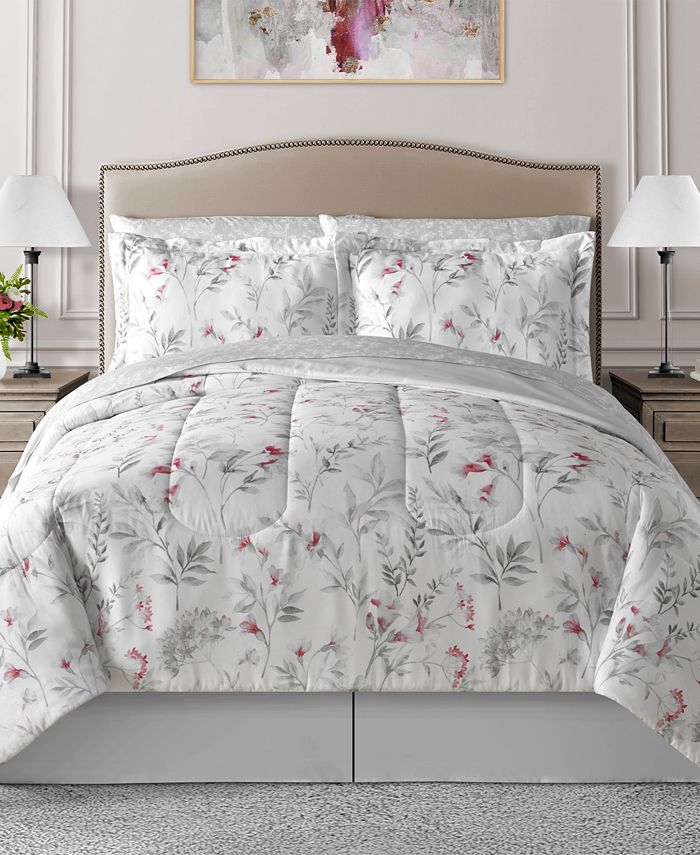 Sunham Addison Gray 8-Pc. Full Comforter Set - Macy's