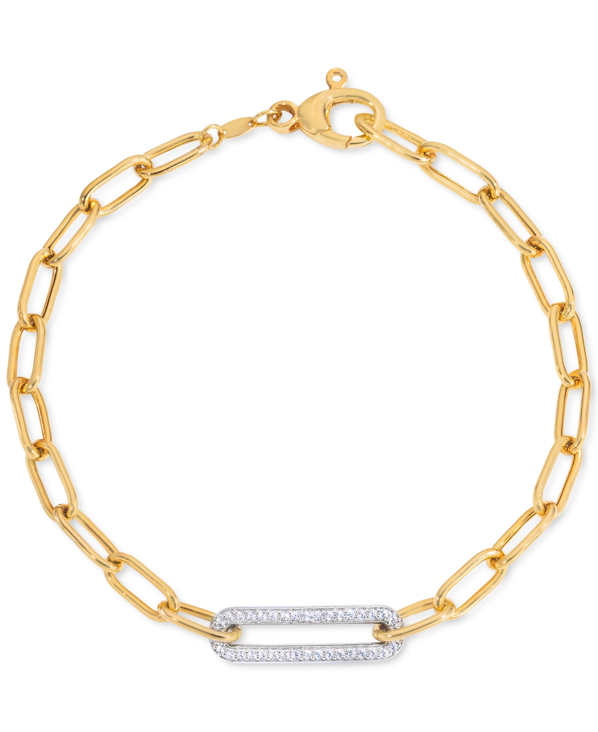 Click here for Diamond Bar Paperclip Link Chain Bracelet (1/5 ct.... prices