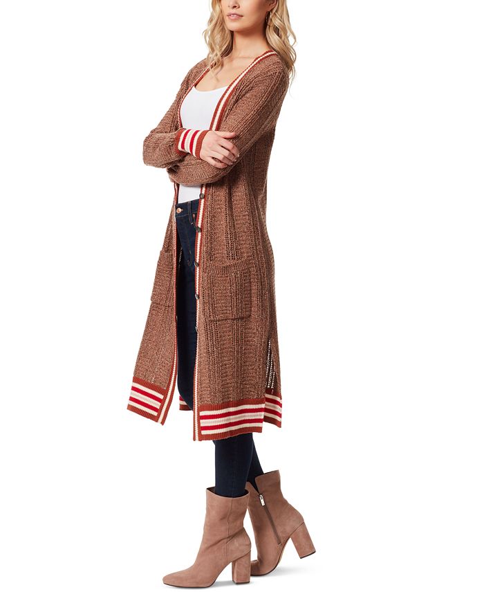 Jessica Simpson Brielle Striped Ribbed Cardigan - Macy's