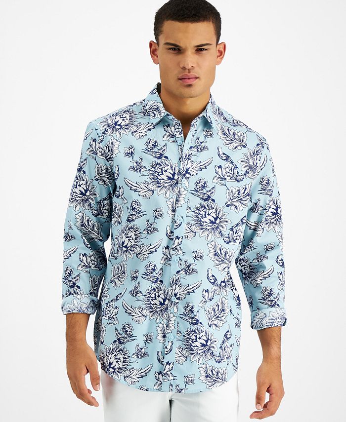 Inc International Concepts Mens Regular Fit Floral Print Shirt