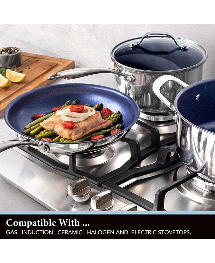 Granite Stone Diamond 12 in. Stainless Steel Blue Tri-Ply Base Premium ...