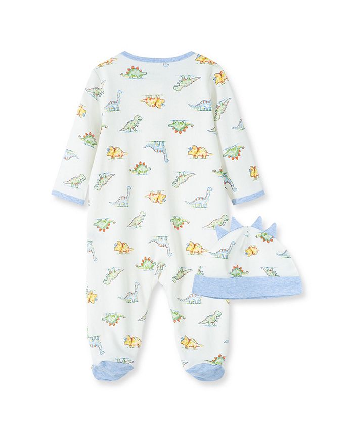 Little Me Baby Boys Dinomite Footed Coverall and Cap Set, 2 Piece - Macy's