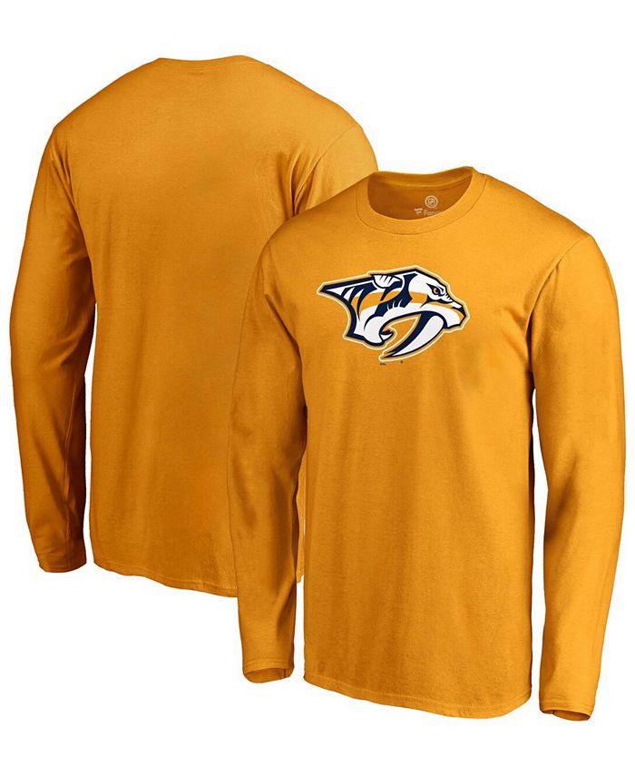 Fanatics Men's Gold Nashville Predators Primary Team Logo Long Sleeve T ...