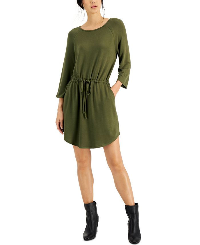 JAMIE & LAYLA Petite French Terry Shirt Tail Dress - Macy's