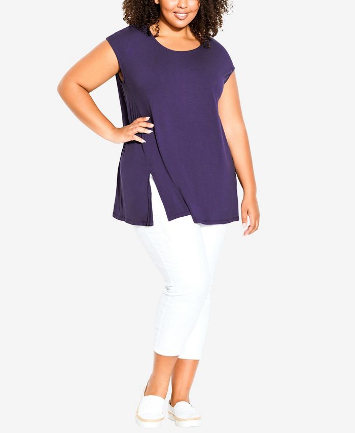Avenue Plus Size Split Front Top - Macy's