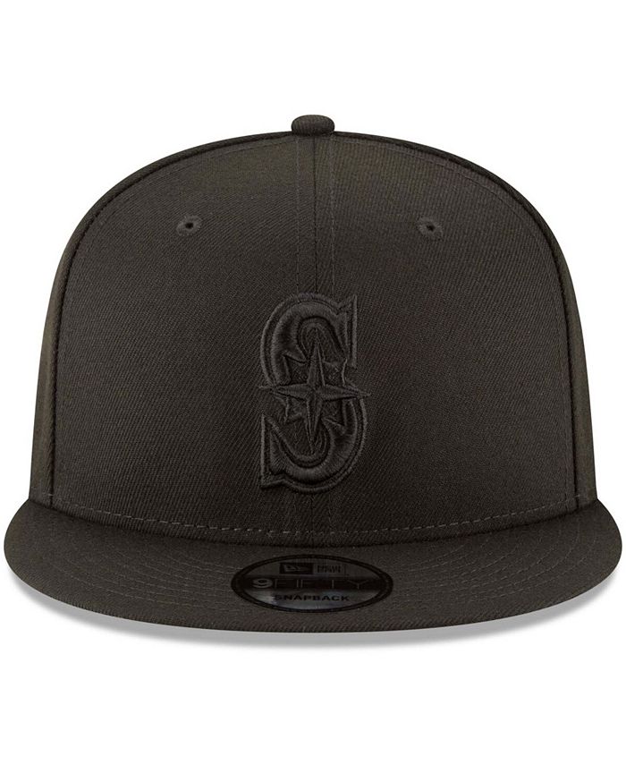 New Era Men's Black Seattle Mariners Black on Black 9FIFTY Team ...