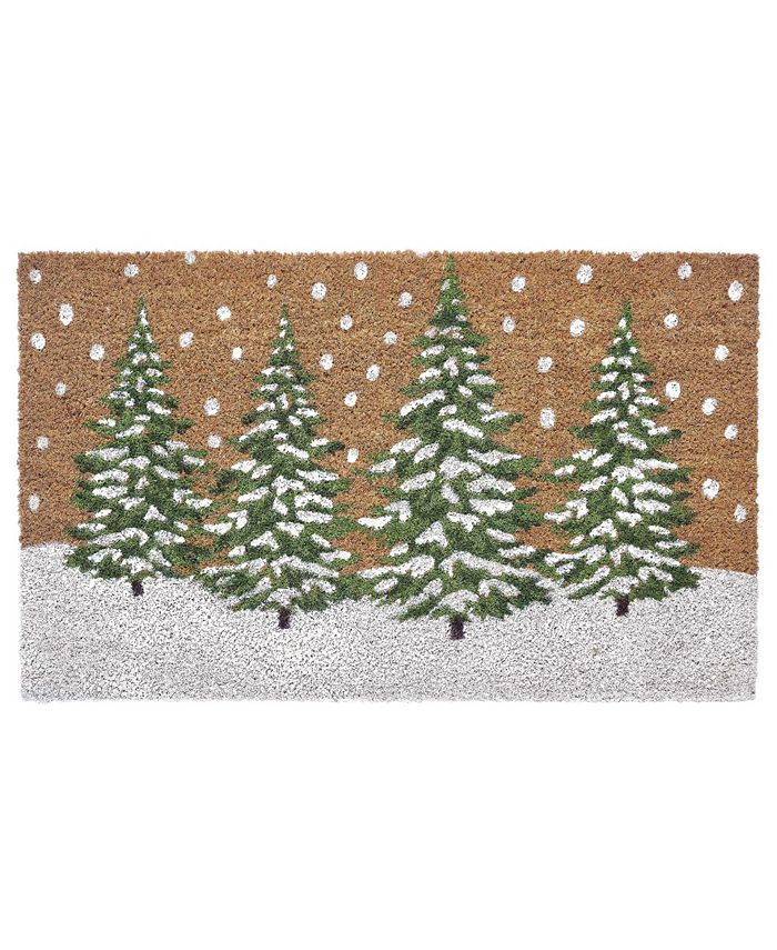 VCNY Home Snow Trees Coir Doormat - Macy's