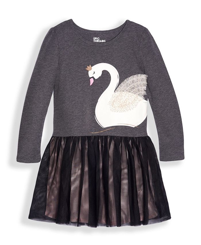 Epic Threads Little Girls Long Sleeve Graphic Tutu Dress - Macy's