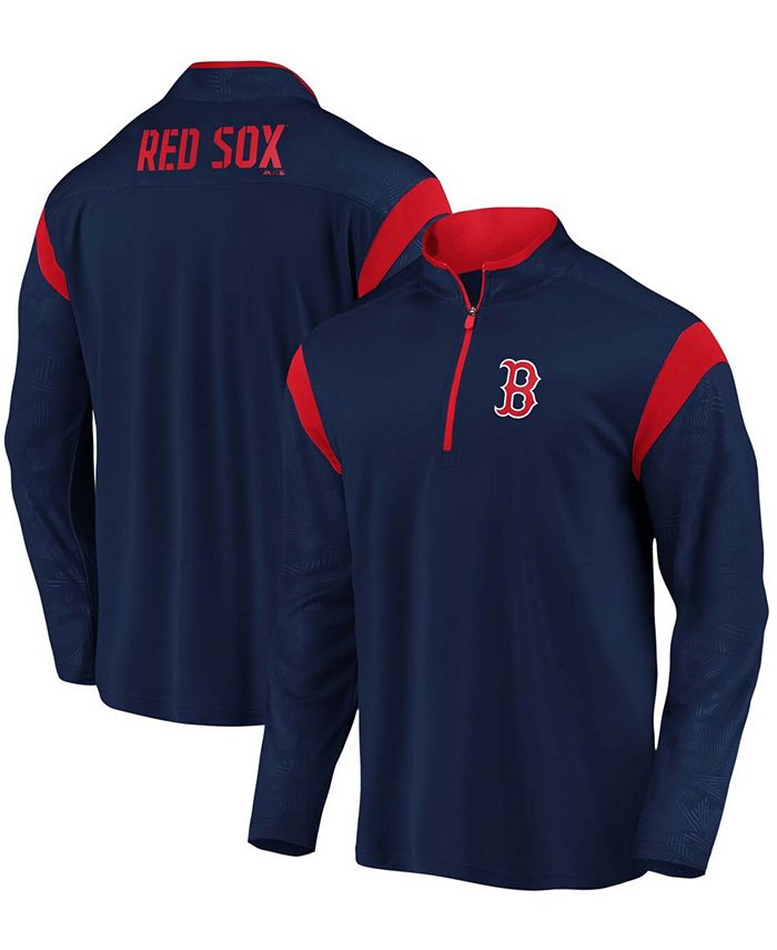 Fanatics Men's Navy Boston Red Sox Defender Primary Half-Zip Pullover ...