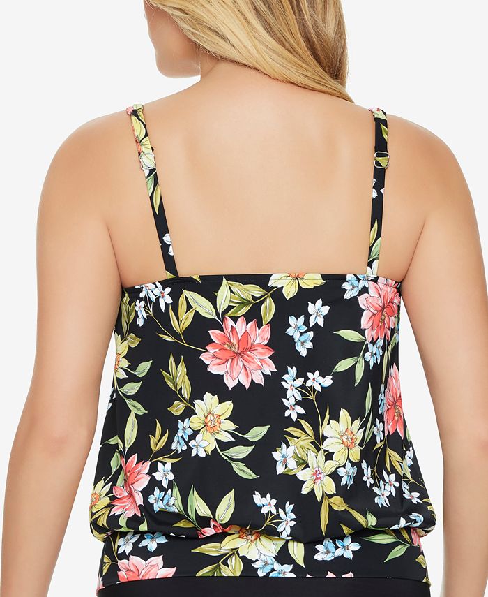 Swim Solutions Blouson Underwire Tankini Top Created For Macys Macys