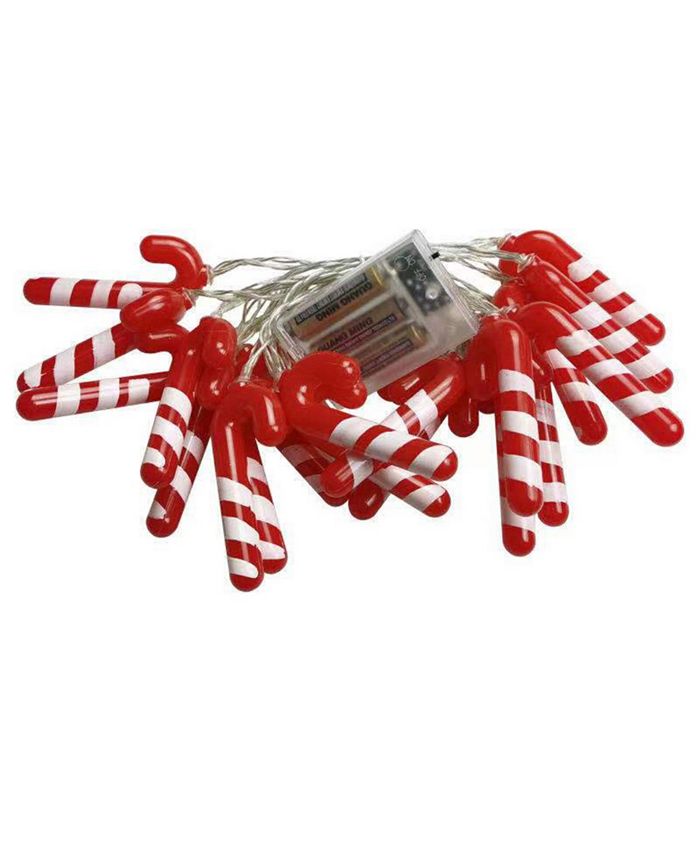Creative Motion 10-Light LED Candy Cane Christmas Light Set - Macy's
