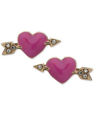 Anne Klein Gold Tone Heart Arrow Stud Earrings Macy s