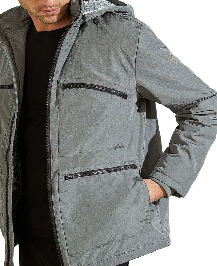 GUESS Men's Ross Hooded Puffer Jacket & Reviews - Coats & Jackets - Men ...