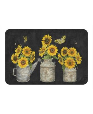 Midnight Sunflower Kitchen Mat, 20" x 30" - Macy's