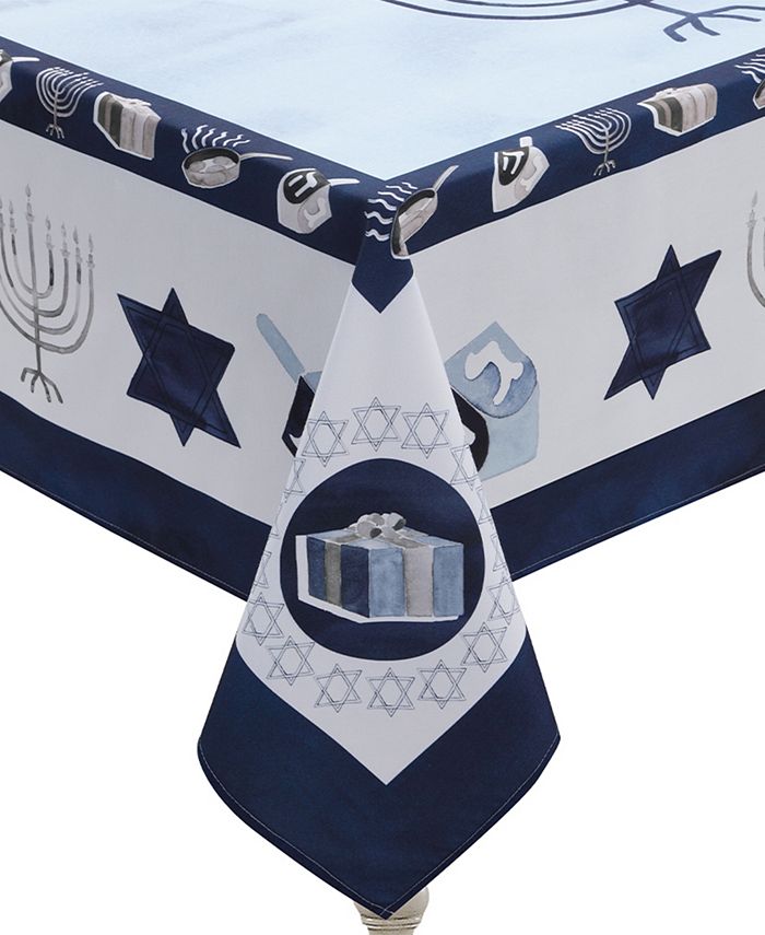 Laural Home Happy Hanukkah Tablecloth, 70" x 84" - Macy's