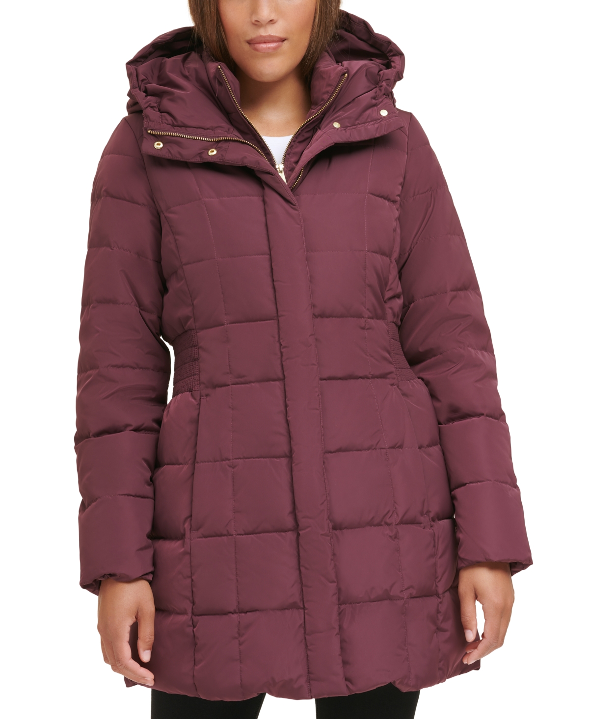Click here for Cole Haan Womens Hooded Down Puffer Coat - Merlot prices