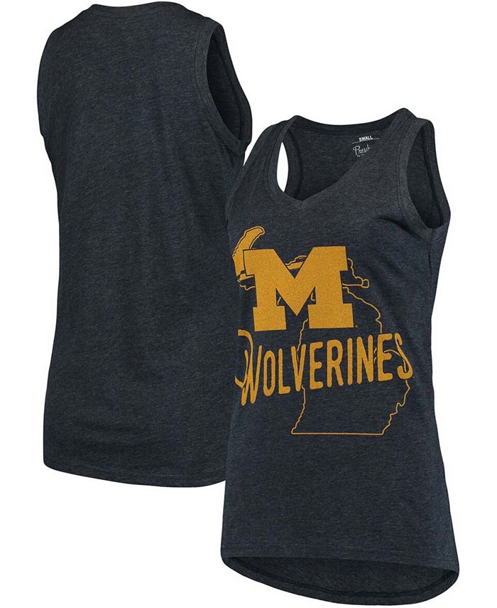 Pressbox Women's Navy Michigan Wolverines Ferris Melange V-Neck Tank ...