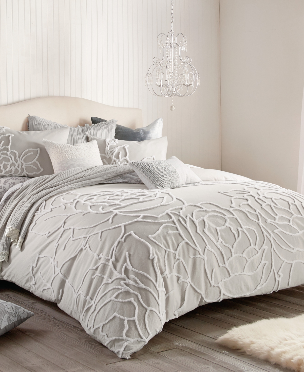 Click here for Peri Home Chenille Rose 3-Pc. Duvet Cover Set  Kin... prices