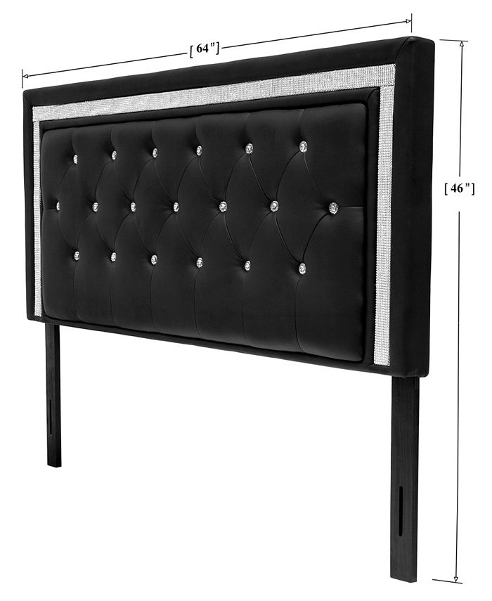 Best Master Furniture Maria Faux Leather Upholstered Headboard Tufted ...