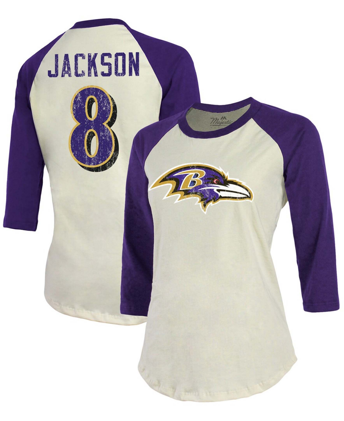 UPC 889889303545 - Women's Lamar Jackson Cream, Purple Baltimore Ravens ...