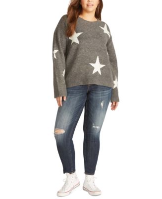 Vigoss Trendy Plus Size Scattered Stars Sweater - Macy's