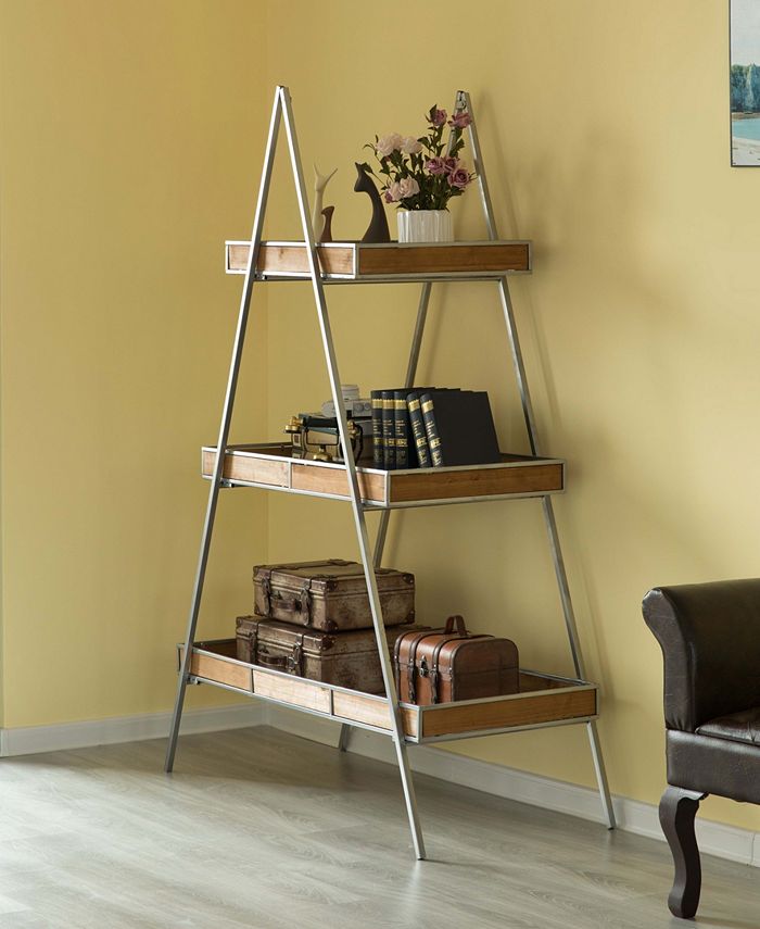 Vintiquewise Large Ladder Triangular 3 Tier Metal Display Shelving ...
