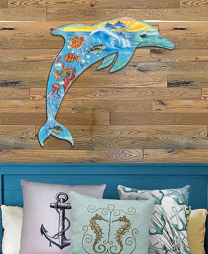 Designocracy Sea Creatures Dolphin Wooden Door Hanger - Macy's