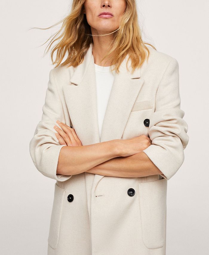 MANGO Women's Double-Breasted Coat - Macy's