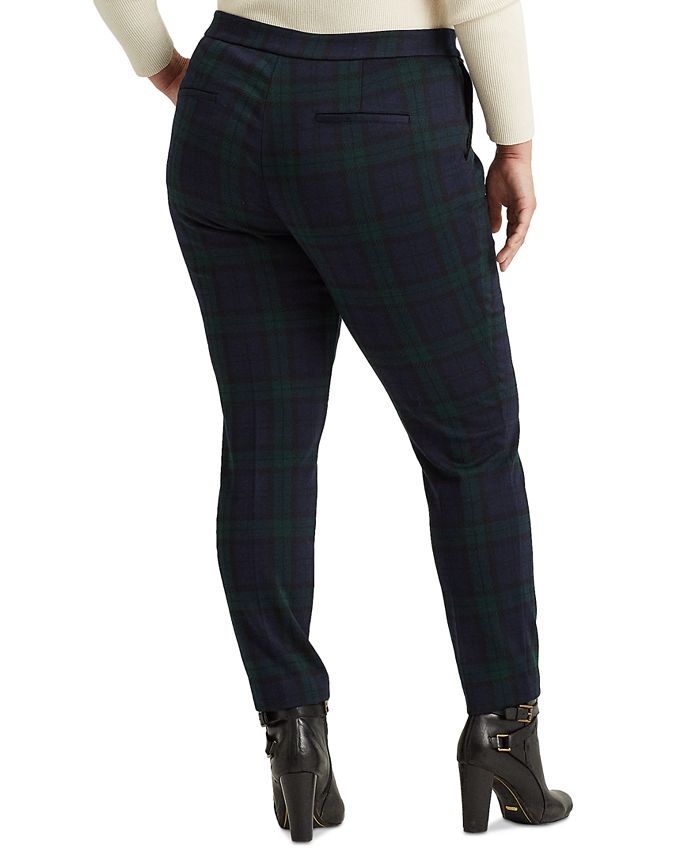 Lauren Ralph Lauren Plus-Size Plaid Jacquard Pants - Macy's