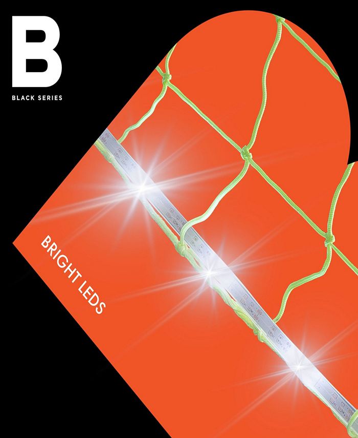 Black Series Night Glow Volleyball Set, LED Light-Up Ball and Stand Up ...