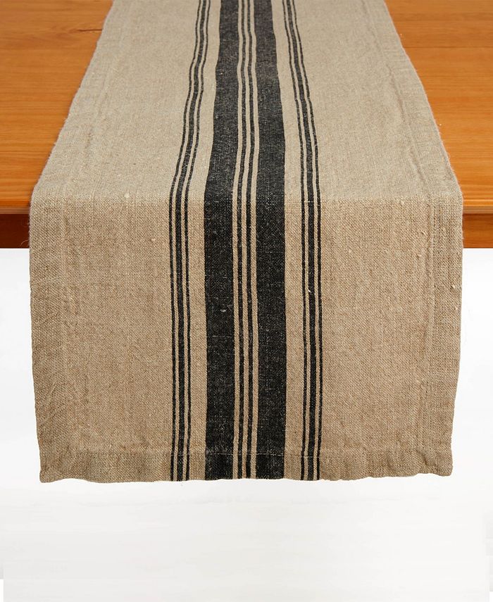 Tableau Linen Stripe Table Runner, 72" x 14" - Macy's